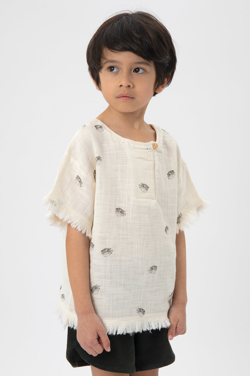 Studio Bohème Organic Muslin Shirt "Orso Ecru Poisson Boule" – KND