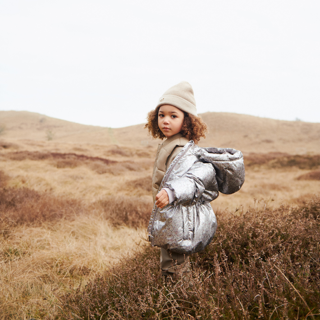 Wheat Pufferjacke "Eli" GRS - silver flower meadow – KND