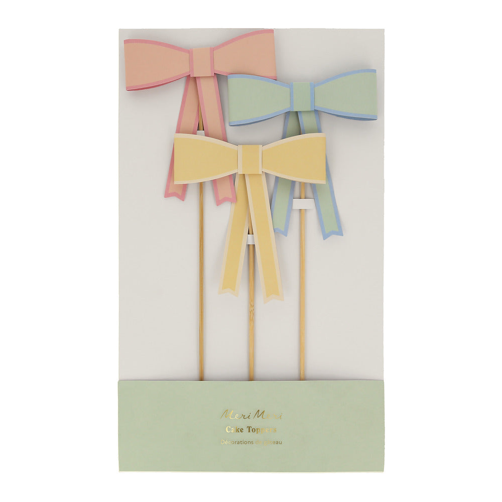 Meri Meri Cake Topper "Pastel Bow", 3er Set – KND